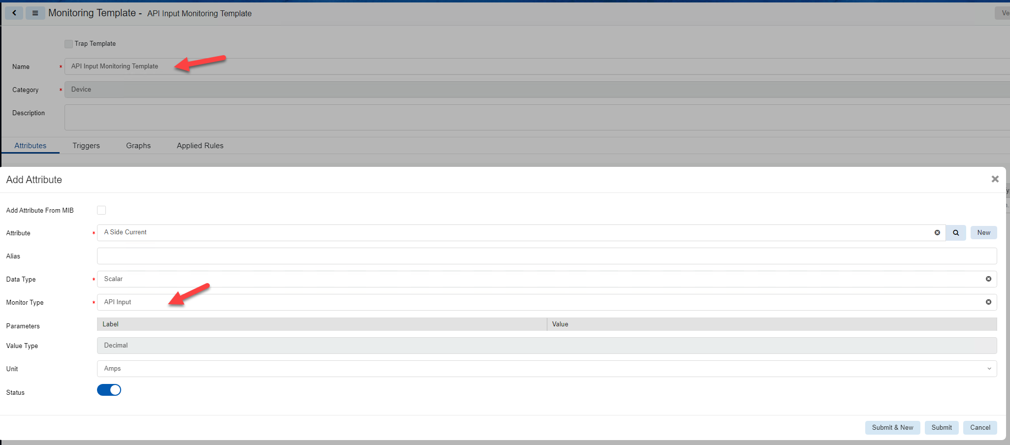 How to monitor devices by API Input?